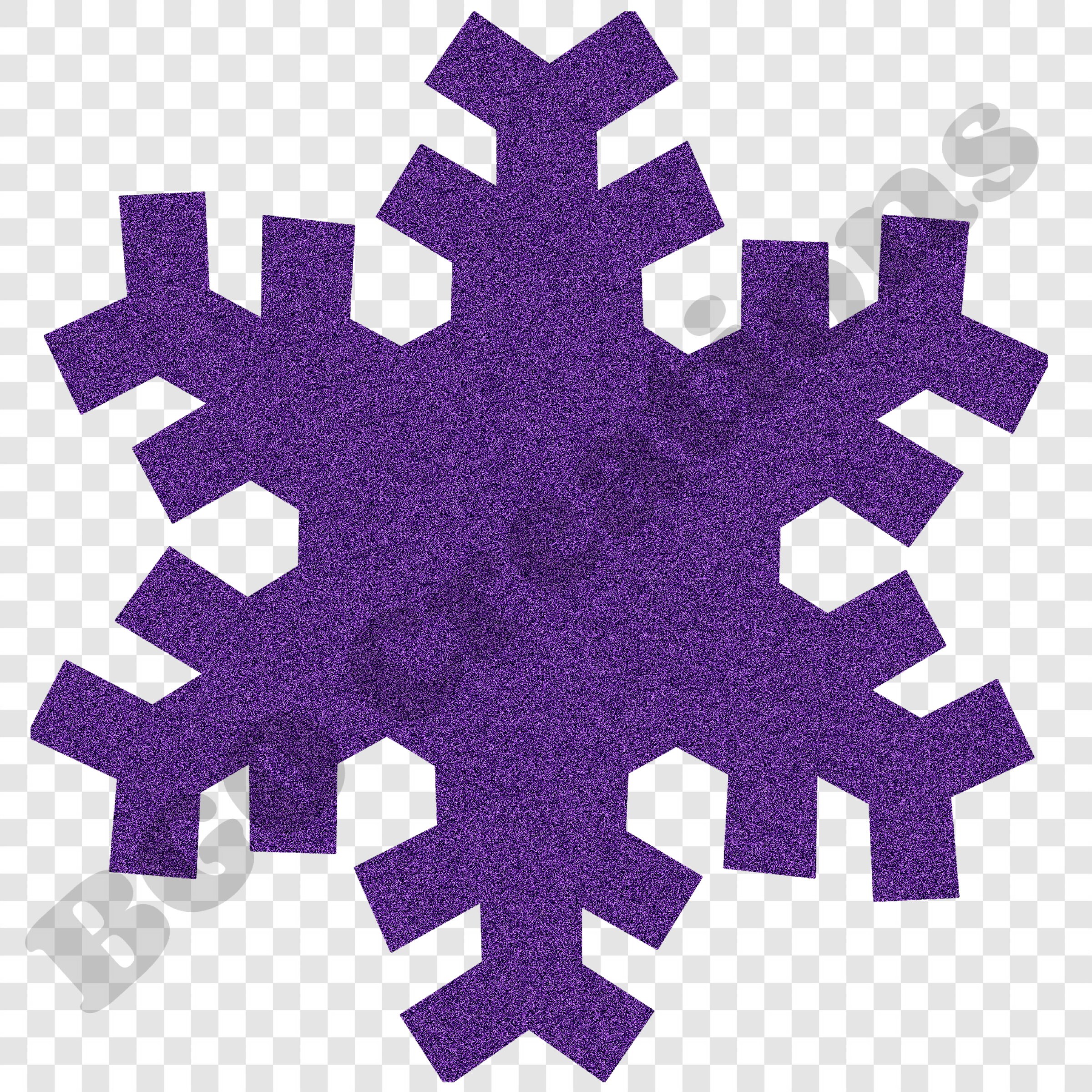 Purple Glitter Snowflake PNG Bundle, 7 Snowflake Images, Printable ...