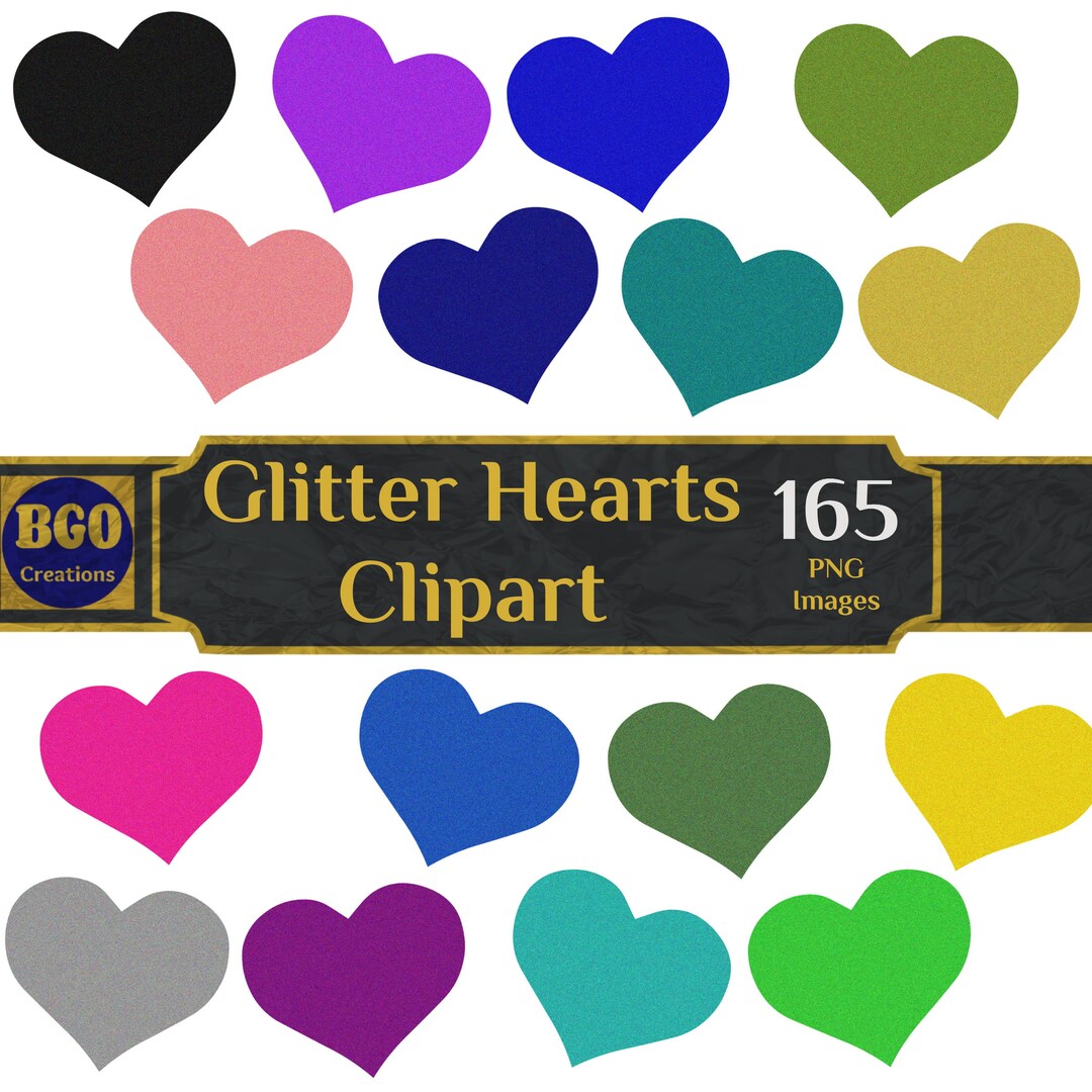 165 Colors Glitter Hearts PNG Clip Art, Hearts Digital Clipart ...