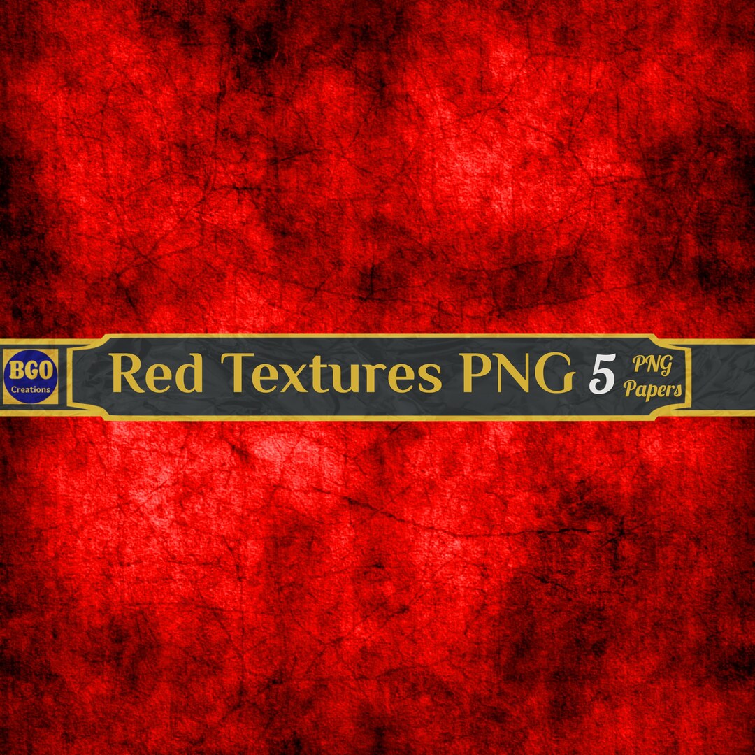 Seamless Distressed Red Textures PNG Digital Paper Pack, 5 PNG ...