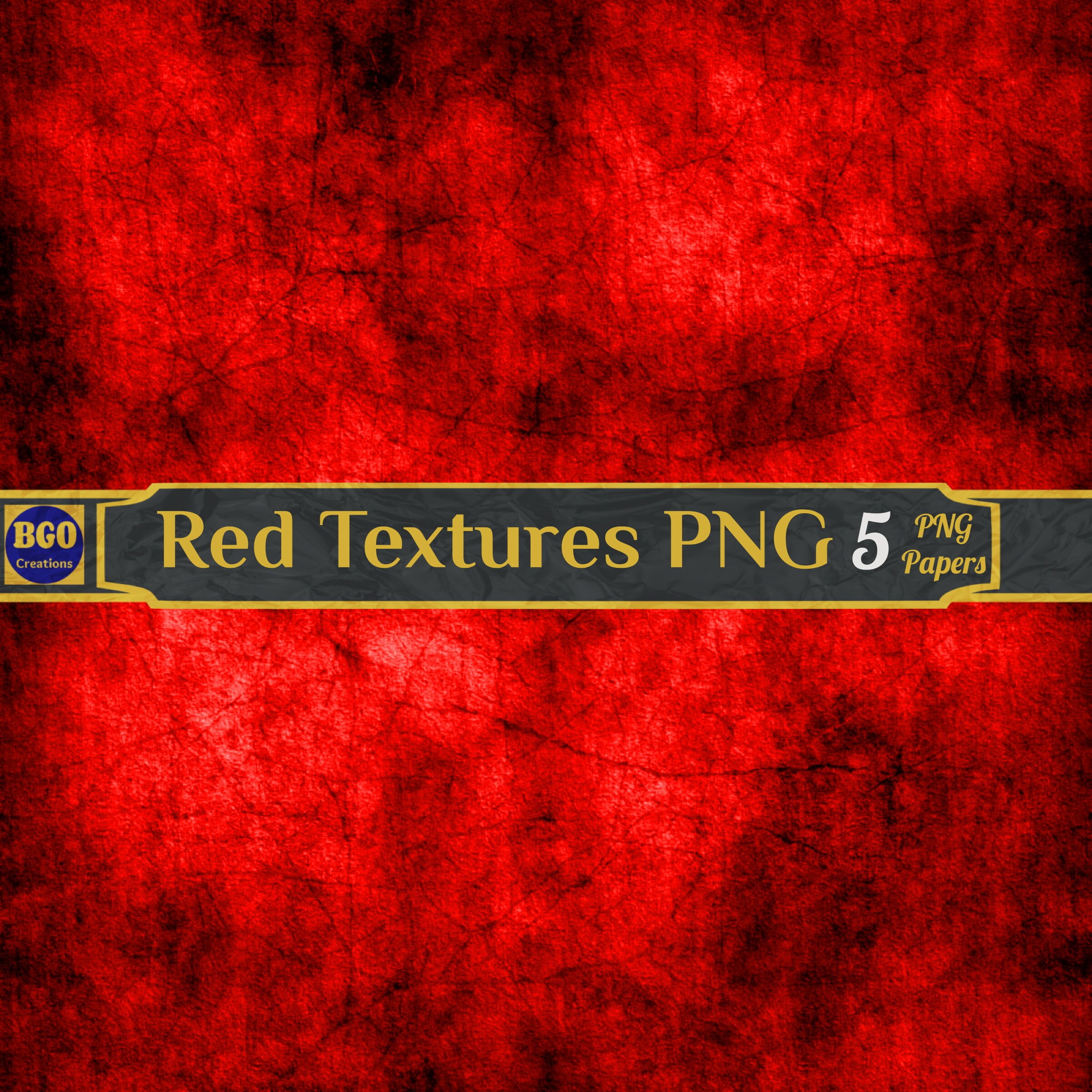Seamless Distressed Red Textures PNG Digital Paper Pack, 5 PNG ...
