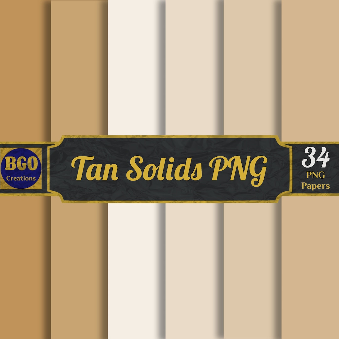 34 Tan Solids PNG Digital Paper Pack, PNG Sublimation Background Plain ...
