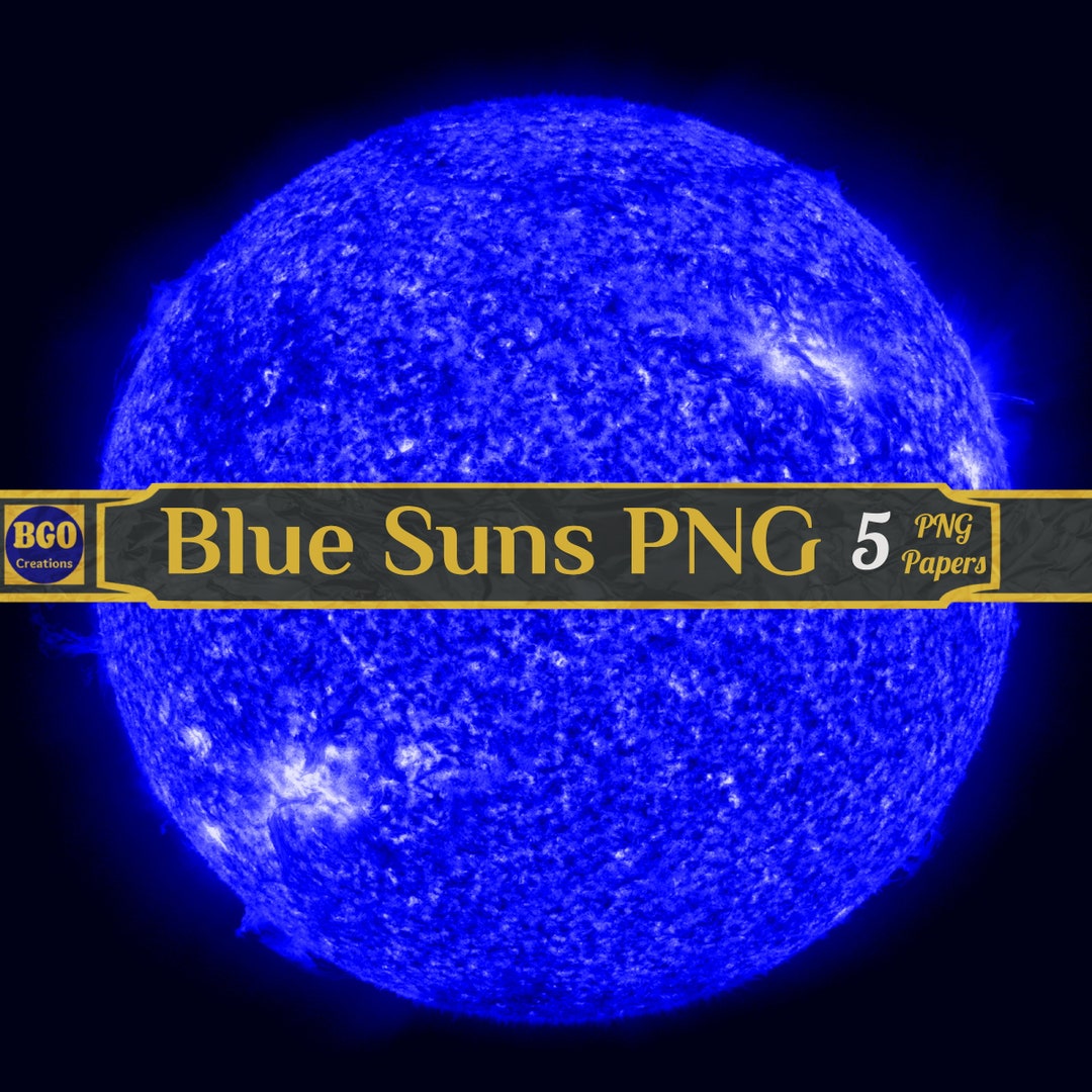 Blue Suns PNG Digital Paper Pack, 5 Photography Background Stars ...