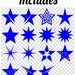 Blue Stars PNG Bundle, 15 Star Images, Printable Stars Clipart, Stars ...
