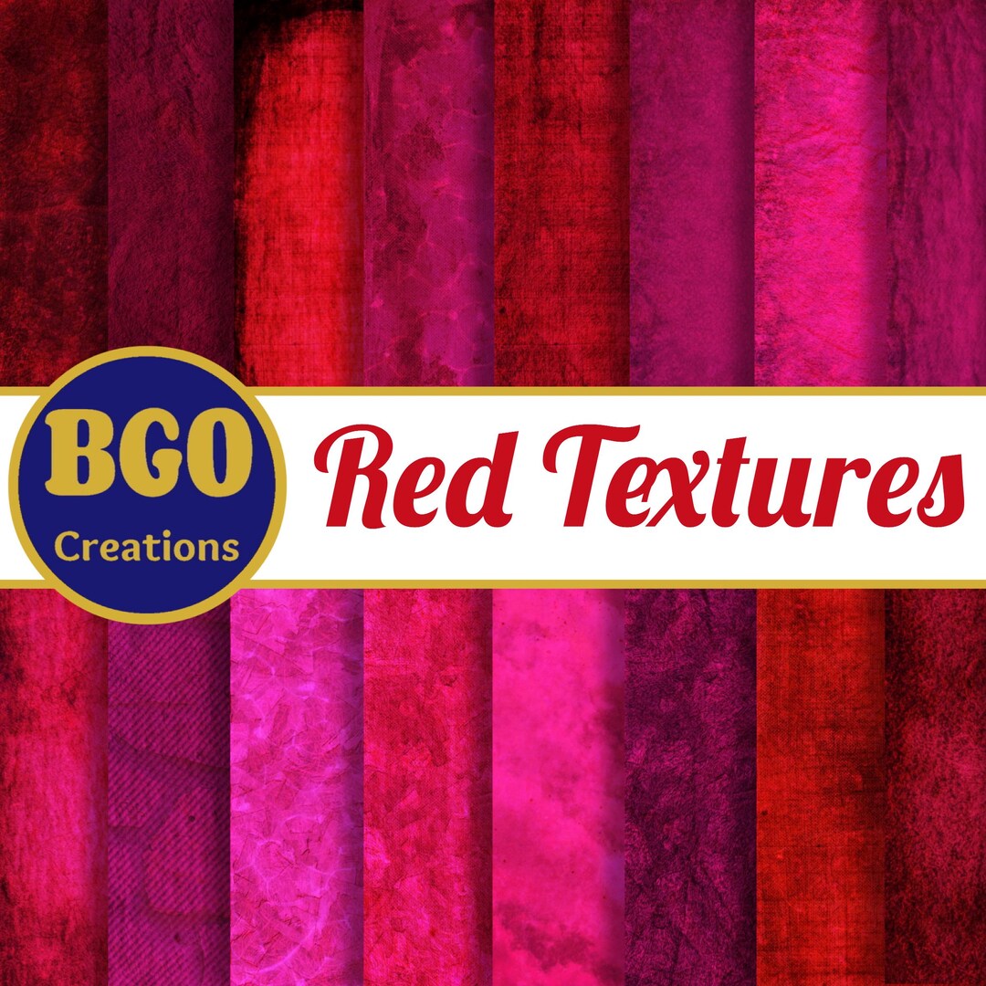 Rich Red Textures Digital Paper, Shades of Red, 20 Distressed Red ...