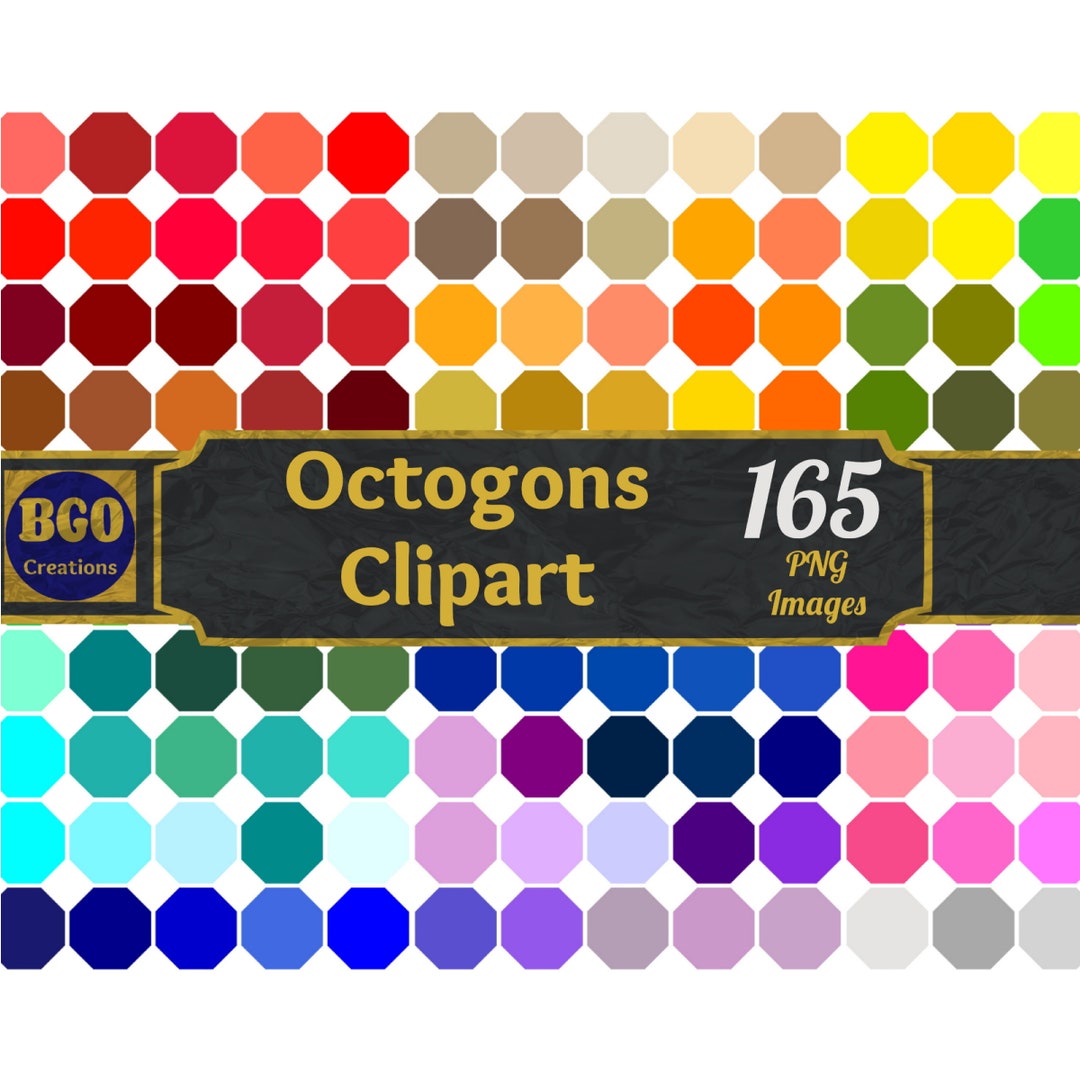 165 Colors PNG Octagon PNG Clip Art, 165 Octagons Digital Clipart ...