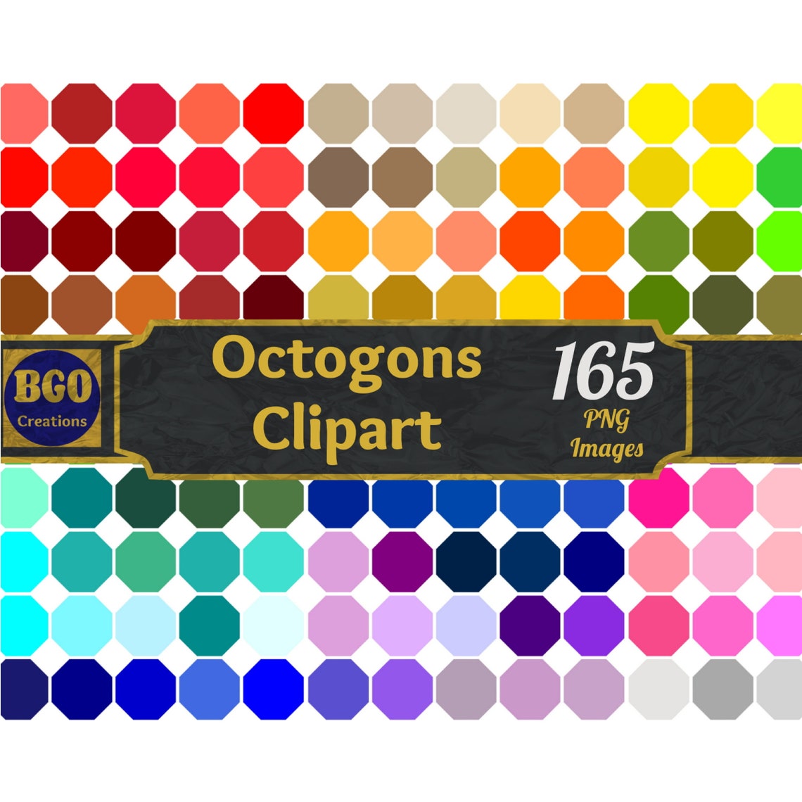 165 Colors PNG Octagon PNG Clip Art, 165 Octagons Digital Clipart ...