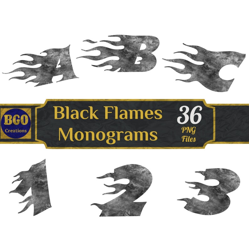 Black Flame Letters, Flame PNG Letters, Flame Monogram, Flames Alphabet ...