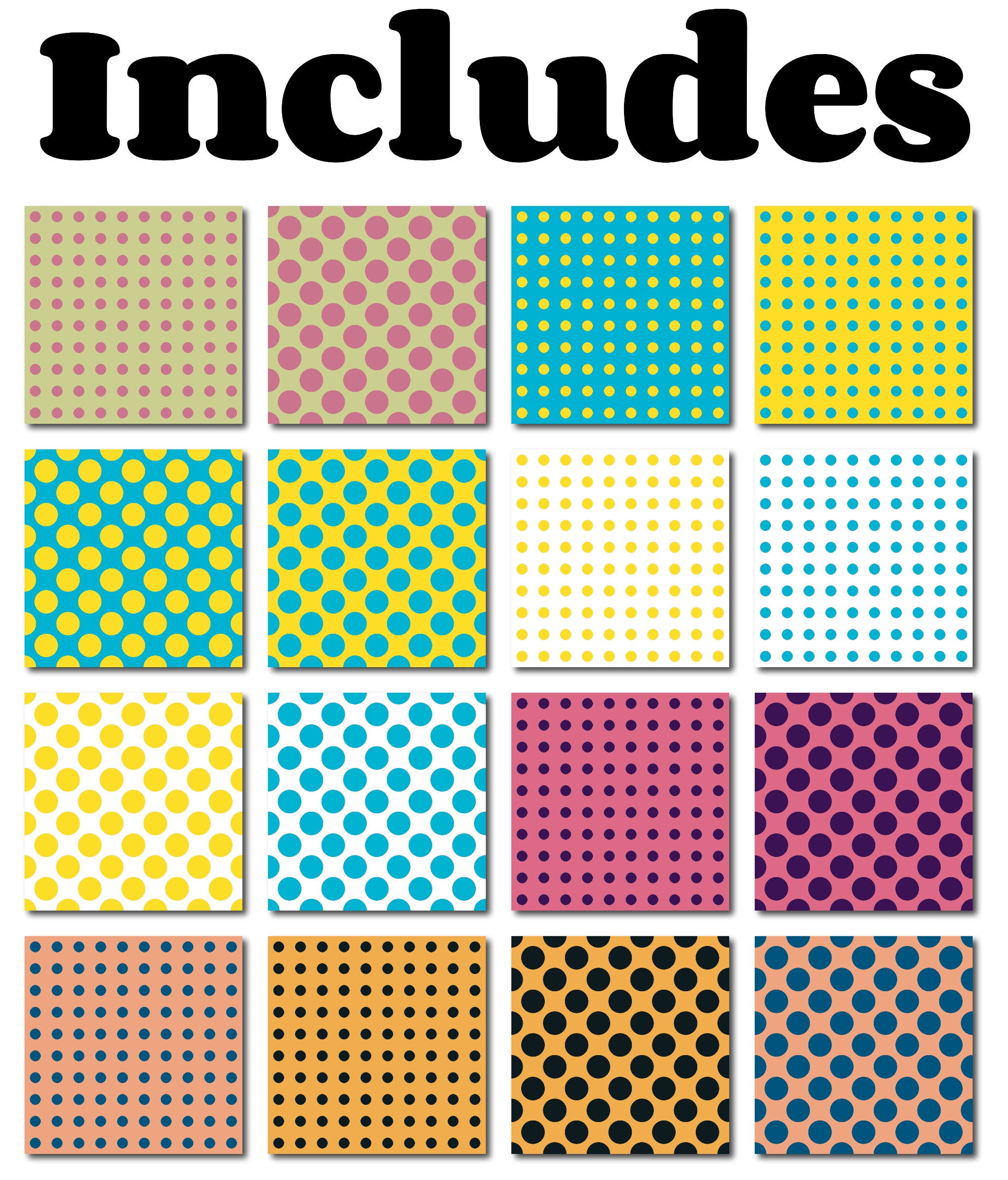 Polka Dots Digital Paper Pack 32 Polka Dot Papers Bundle - Etsy