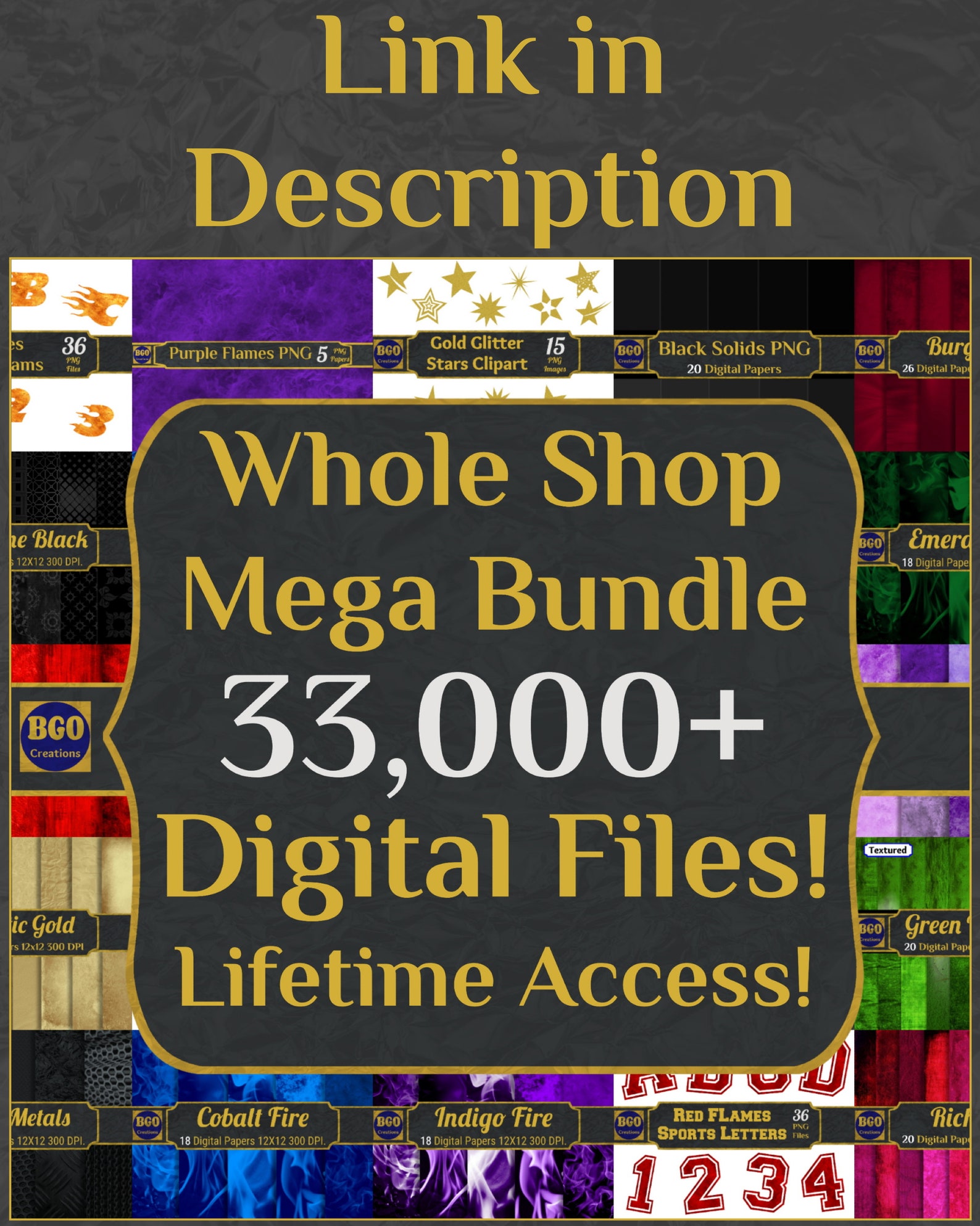 Black Digital Paper Bundle, 239 JPG Papers, Black Textures, Solids ...