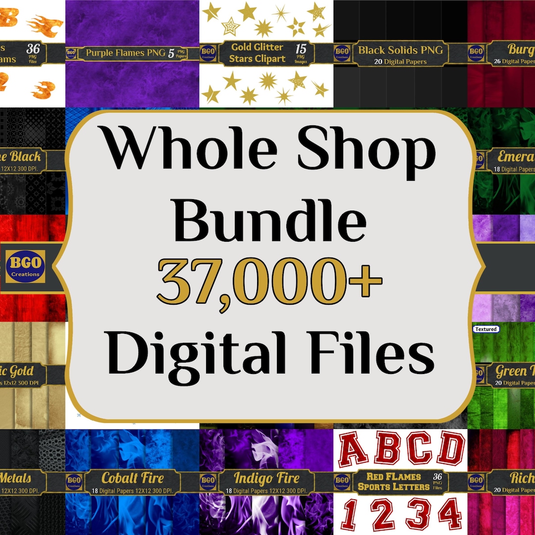 WHOLE SHOP Mega Bundle! Over 37,000 Digital Files. Digital Paper ...
