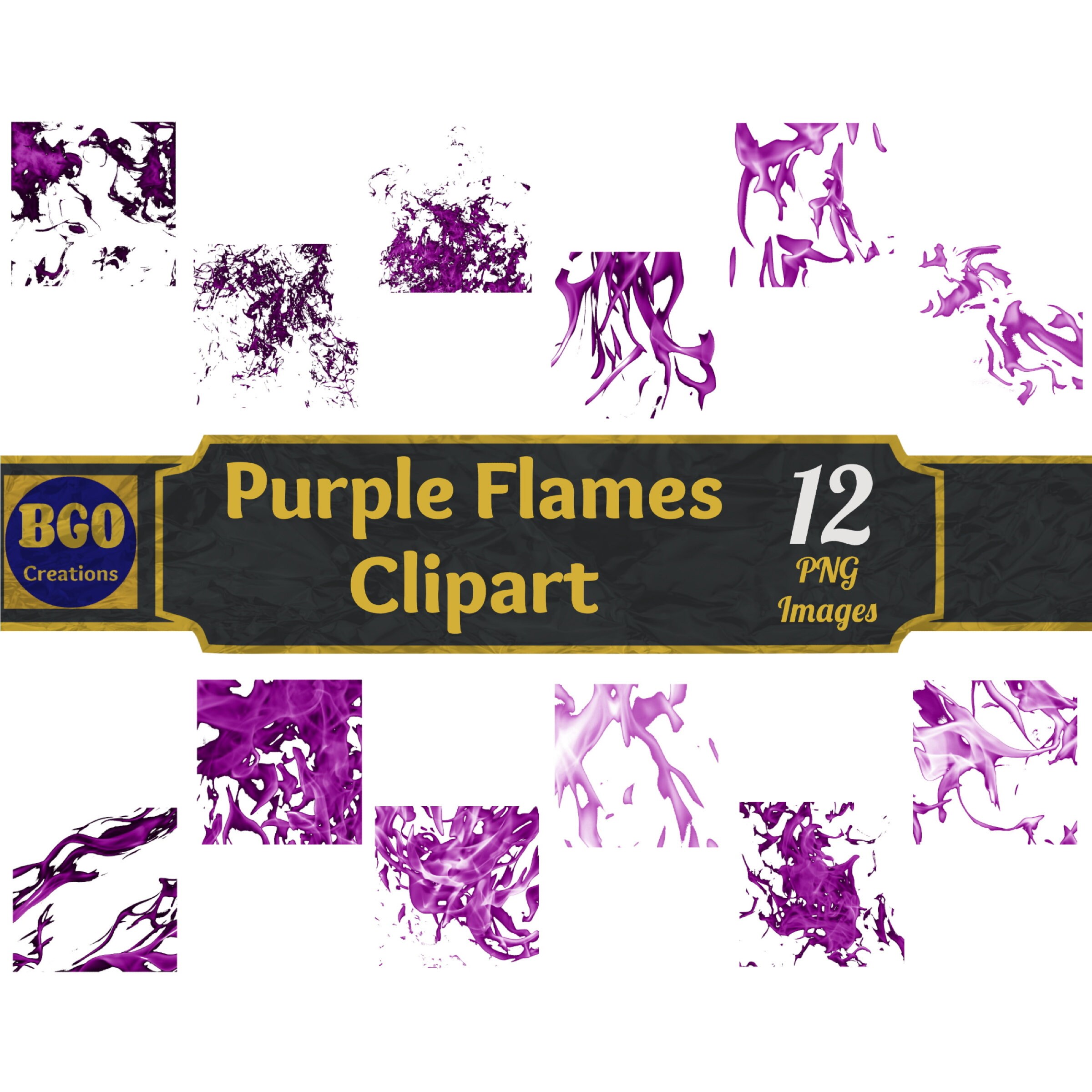 Purple Flames Clip Art, 12 Fire Clipart, Photography Overlays Fire ...