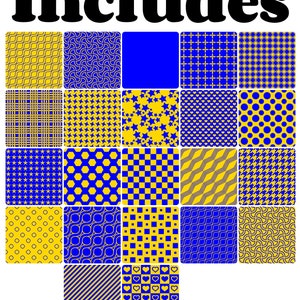 Blue and Gold Patterns, 42 Seamless Digital Pattern Papers, Printable ...