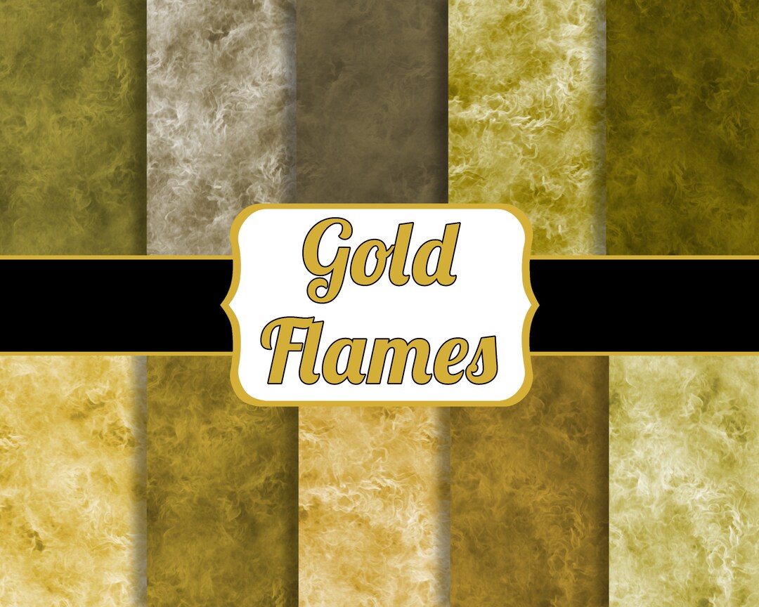 Gold Flames Digital Paper Pack 16 Gold Fire Texture Papers - Etsy
