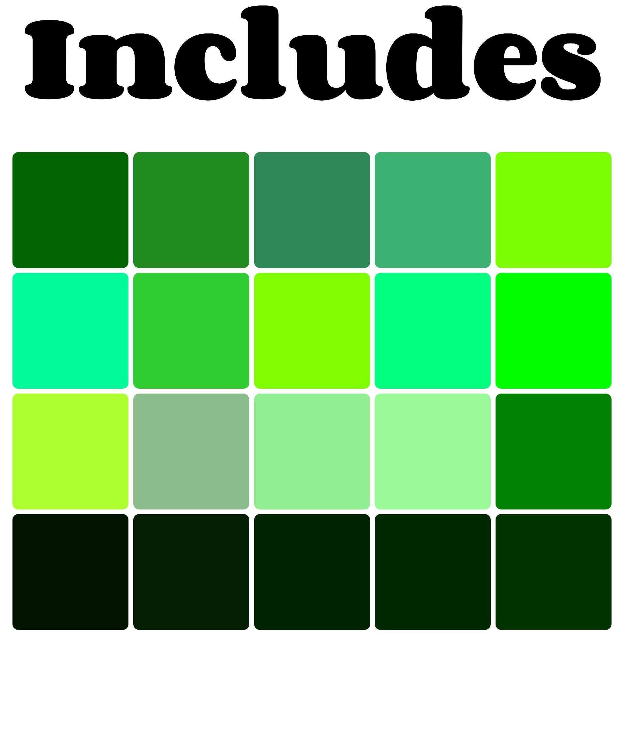 45 Green Solids PNG Digital Paper Pack, PNG Sublimation Background ...