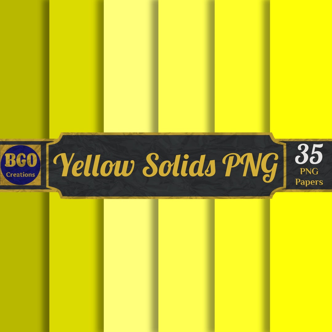 35 Yellow Solids PNG Digital Paper Pack, PNG Sublimation Background ...