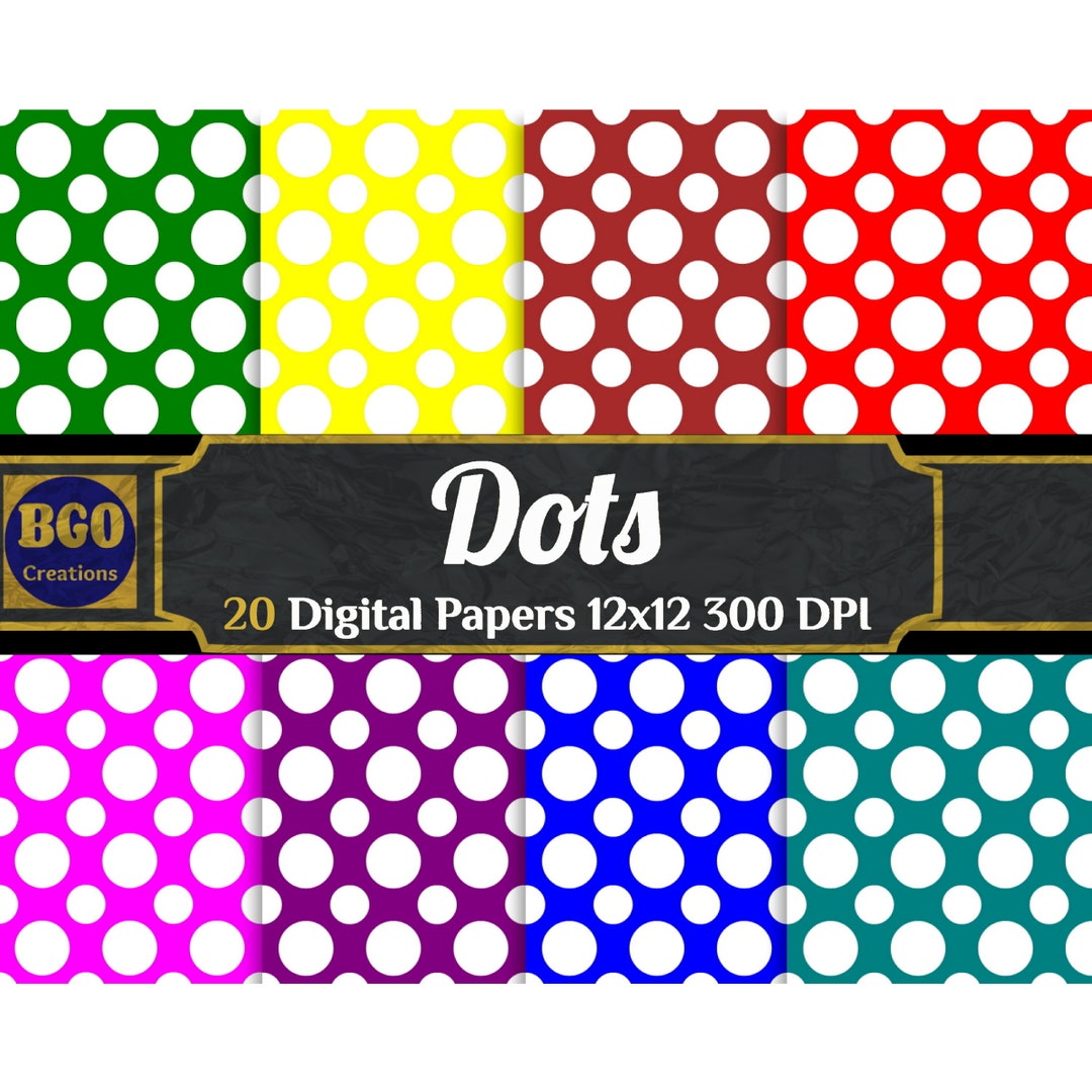 Polka Dot Digital Paper, Seamless Scrapbook Papers, Wallpaper ...