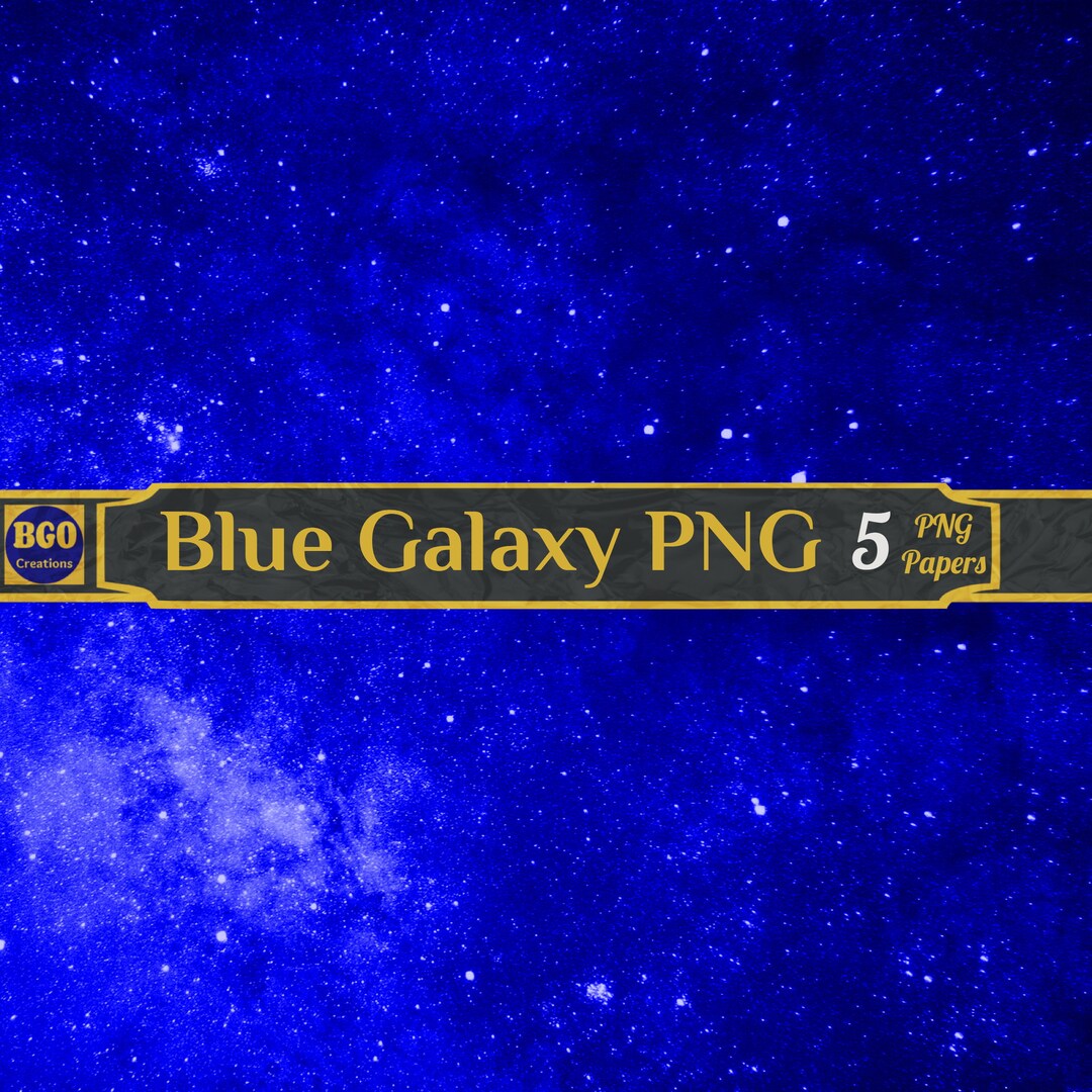 Blue Galaxy Digital Paper Pack, 5 PNG Universe Texture Papers, Stardust ...