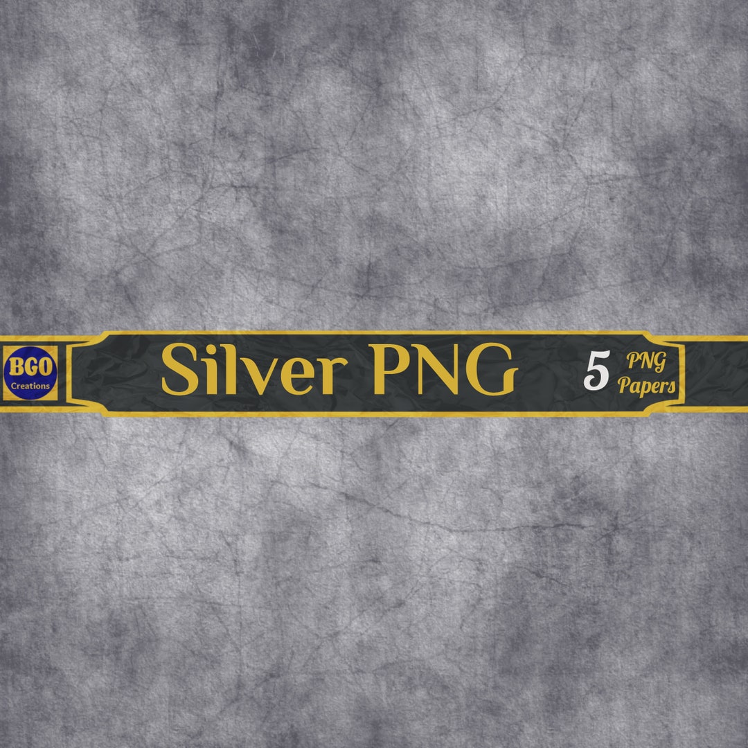 Seamless Distressed Silver Textures PNG Digital Paper Pack, 5 PNG ...