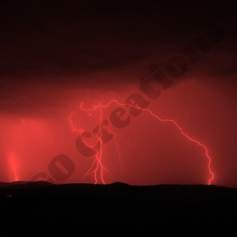 Red Lightning PNG Digital Paper Pack, 5 Photography Background Texture ...