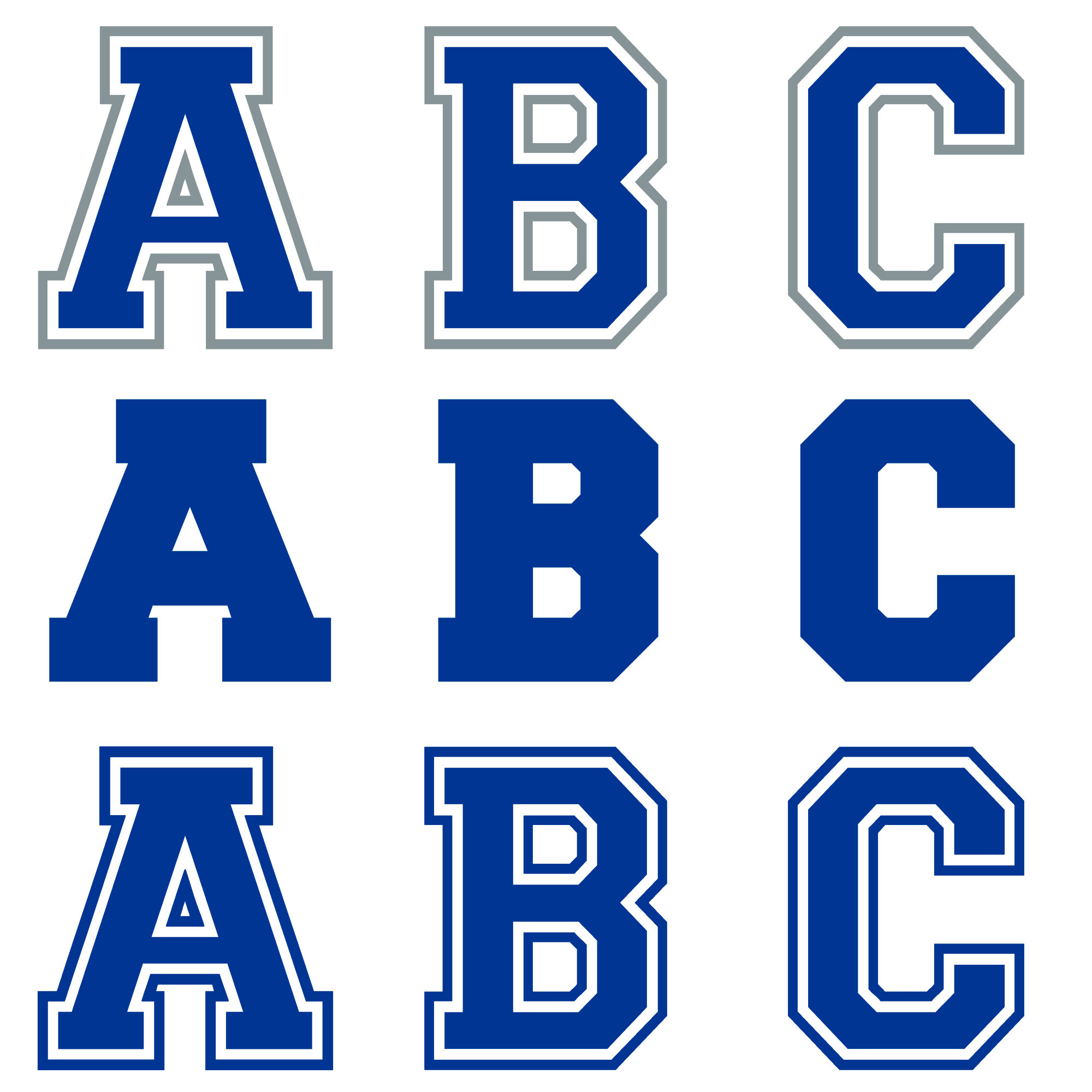 Blue & Silver Digital Football Alphabet, Sports Letters/numbers, 12 ...