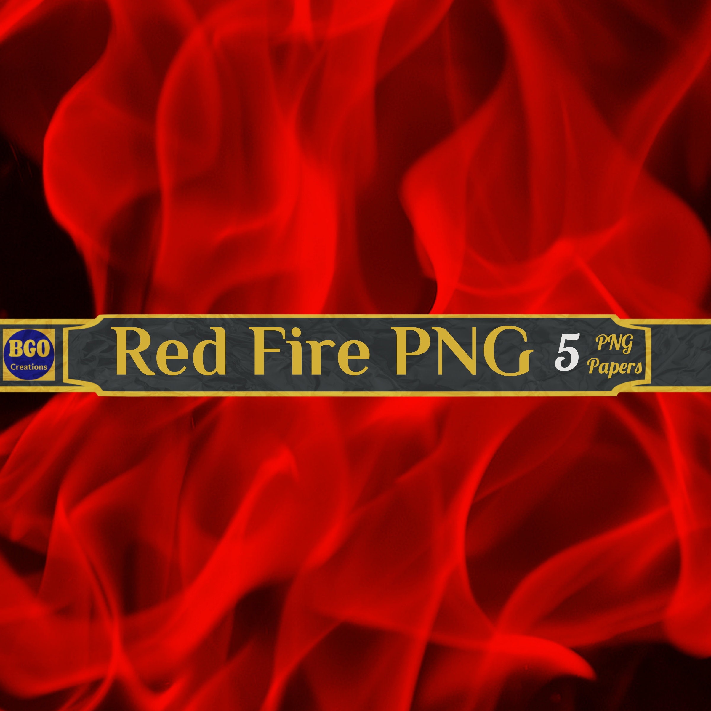 Red Fire PNG Digital Paper Pack, 5 Photography Smoke Background Texture ...
