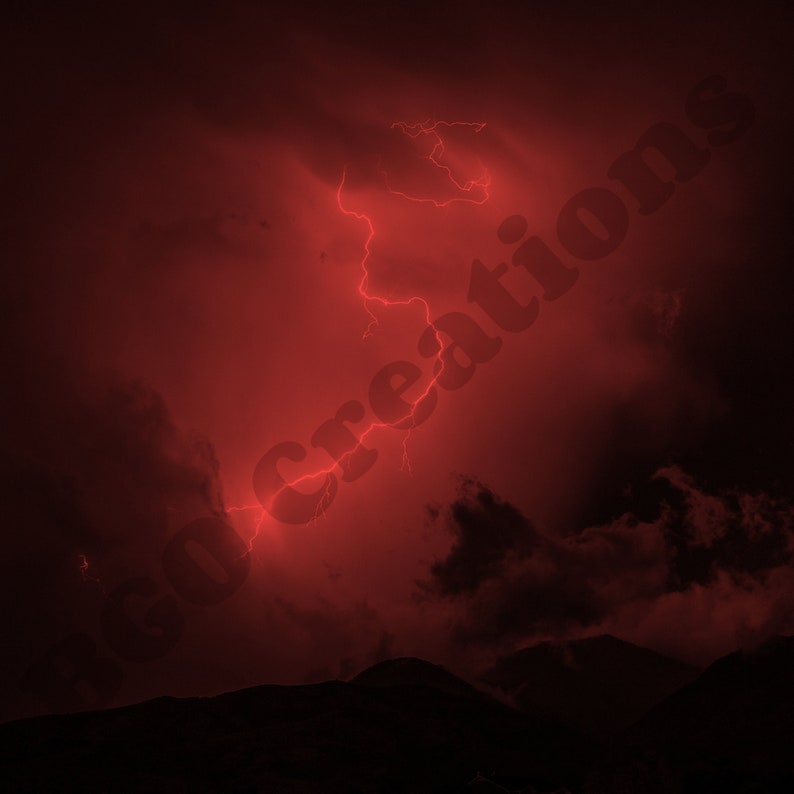 Red Lightning PNG Digital Paper Pack, 5 Photography Background Texture ...