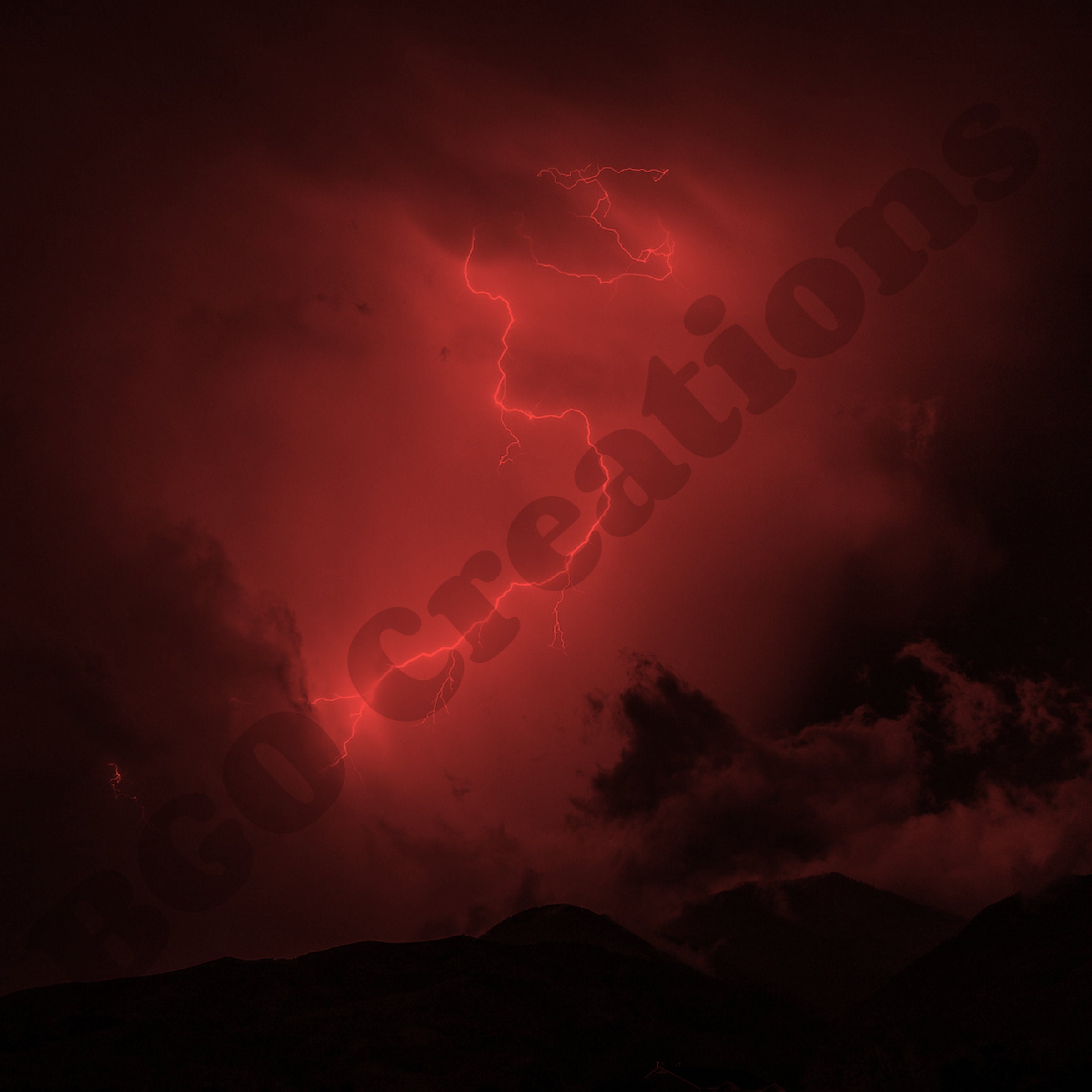 Red Lightning PNG Digital Paper Pack, 5 Photography Background Texture ...