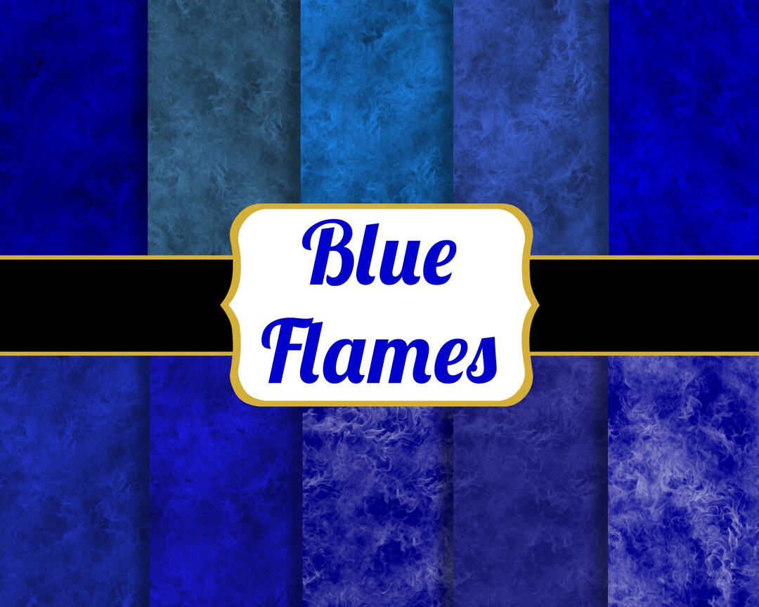 Blue Flames Digital Paper Pack 18 Fire Textured Scrapbooking - Etsy