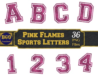 Pink Fire PNG Letters Transparent Background Flame (Instant Download ...