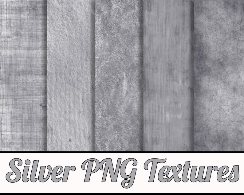 Seamless Distressed Silver Textures PNG Digital Paper Pack 5 - Etsy
