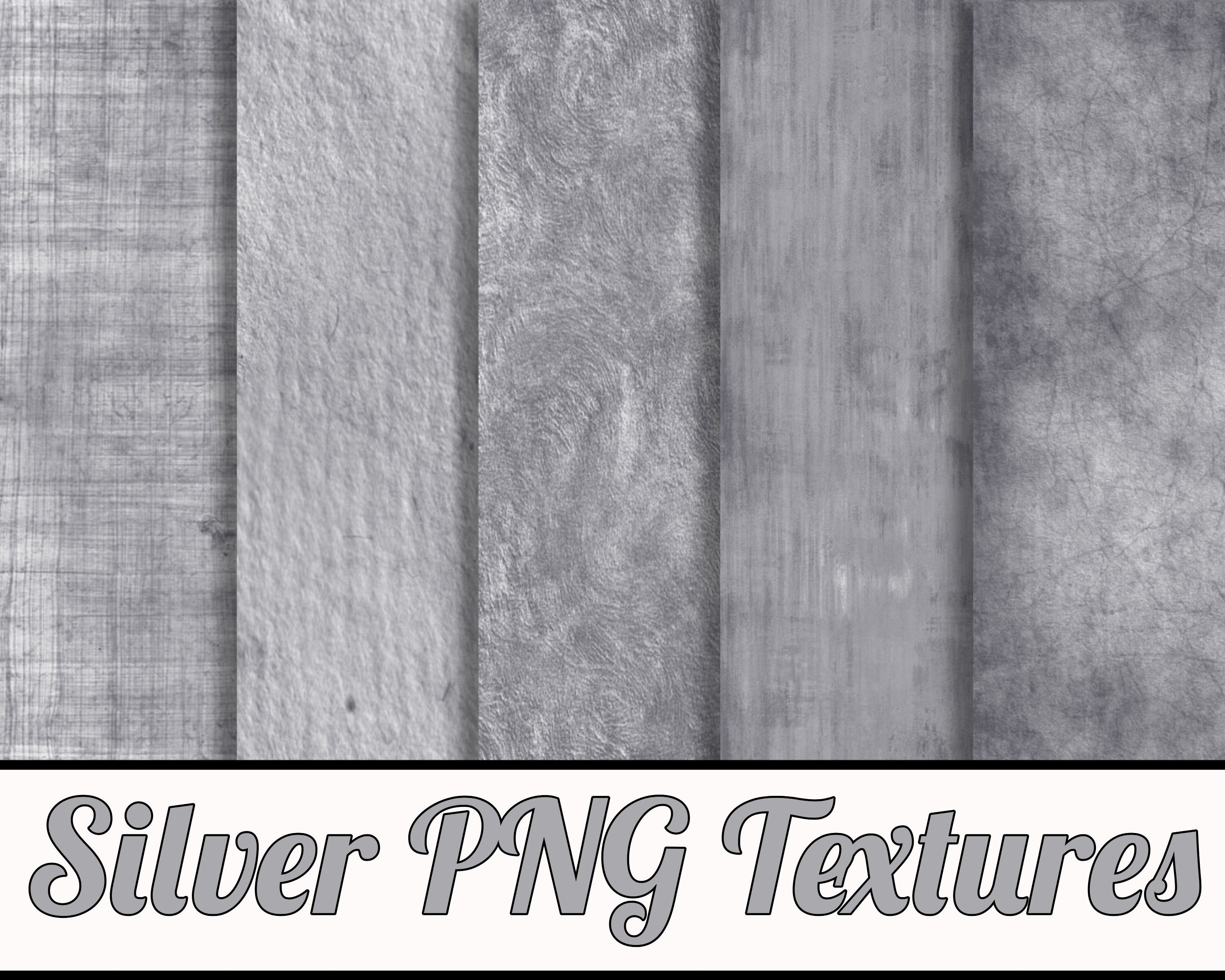 Seamless Distressed Silver Textures PNG Digital Paper Pack 5 - Etsy