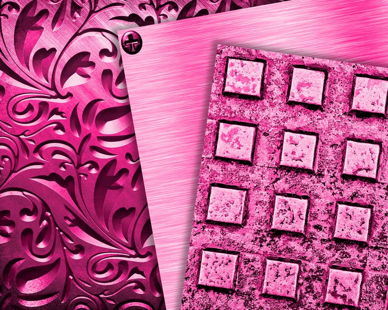 22 Pink Metals Digital Paper, Brass Digital Paper, Brushed Metal ...