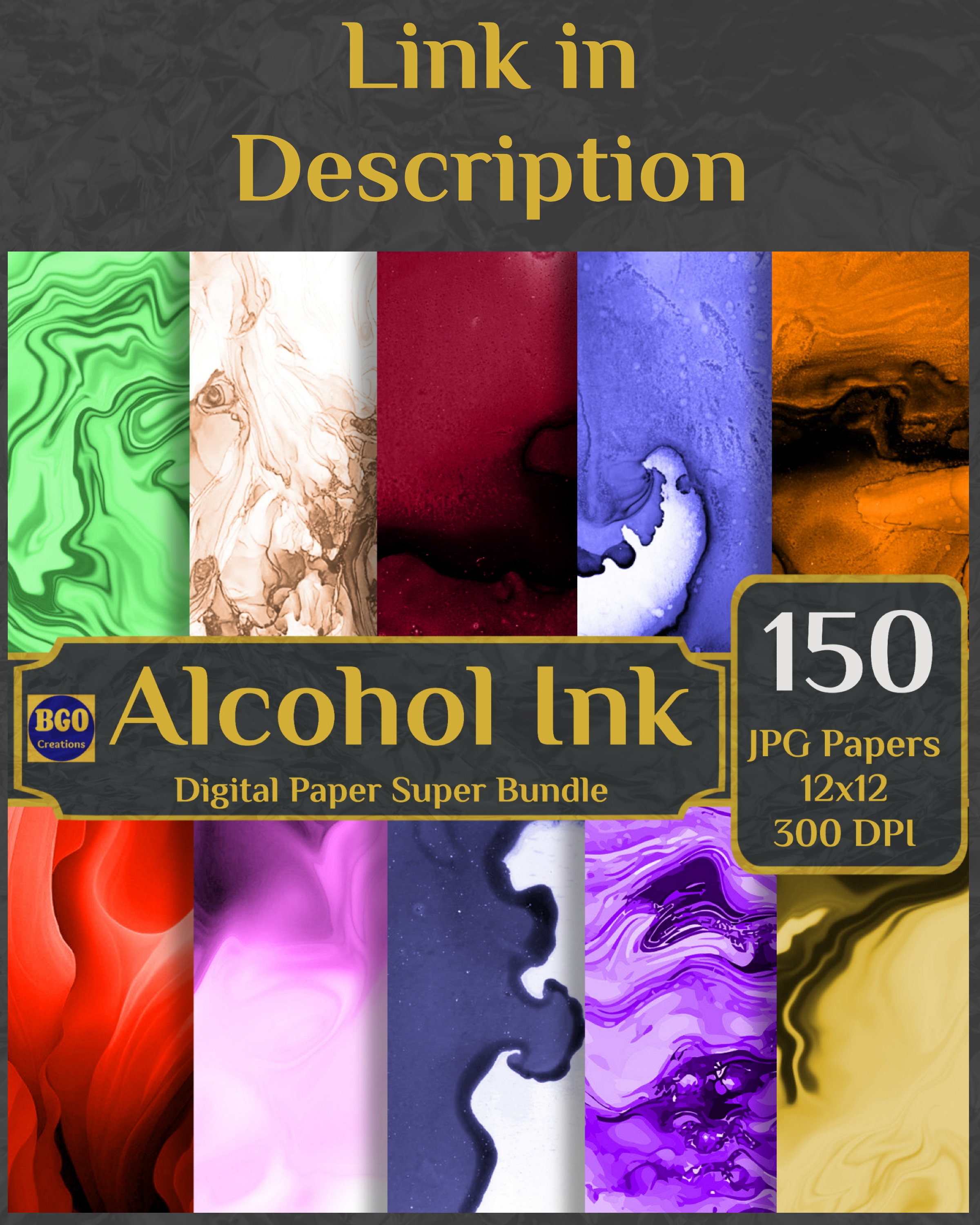 Scarlet Alcohol Ink Digital Paper Pack, 10 Red Texture JPG Papers ...