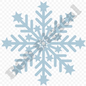 Blue Glitter Snowflake PNG Bundle, 7 Snowflake Images, Printable ...