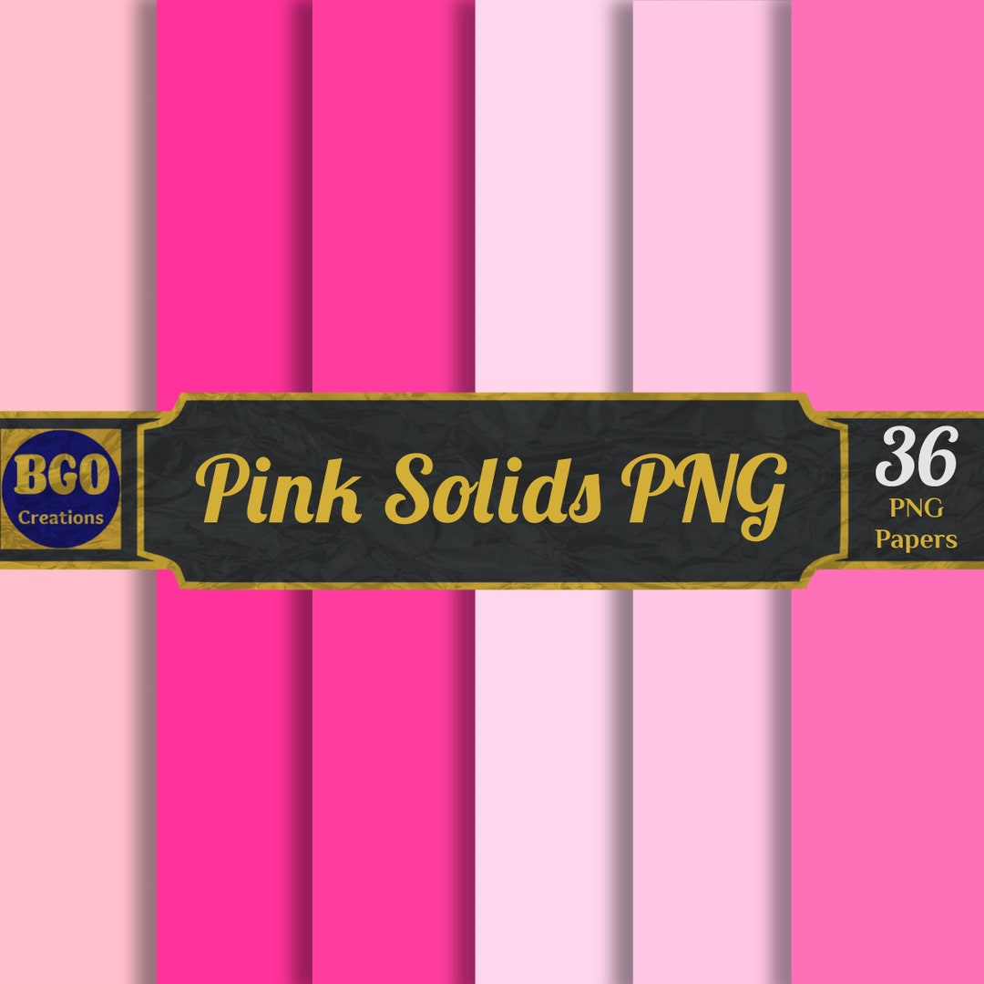 36 Pink Solids PNG Digital Paper Pack, PNG Sublimation Background Plain ...