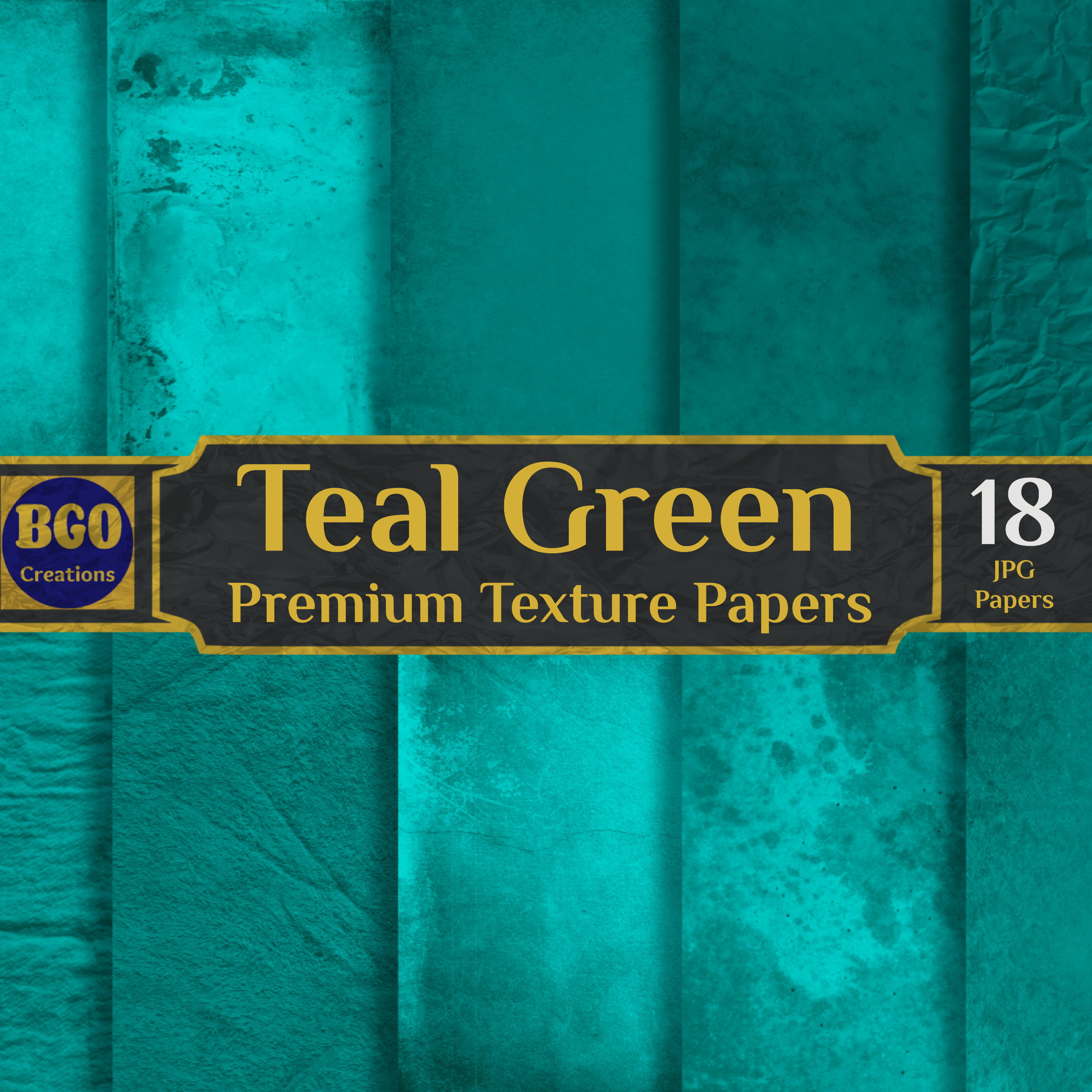 Distressed Teal Digital Paper Pack, 18 Teal Green Textures Vintage ...
