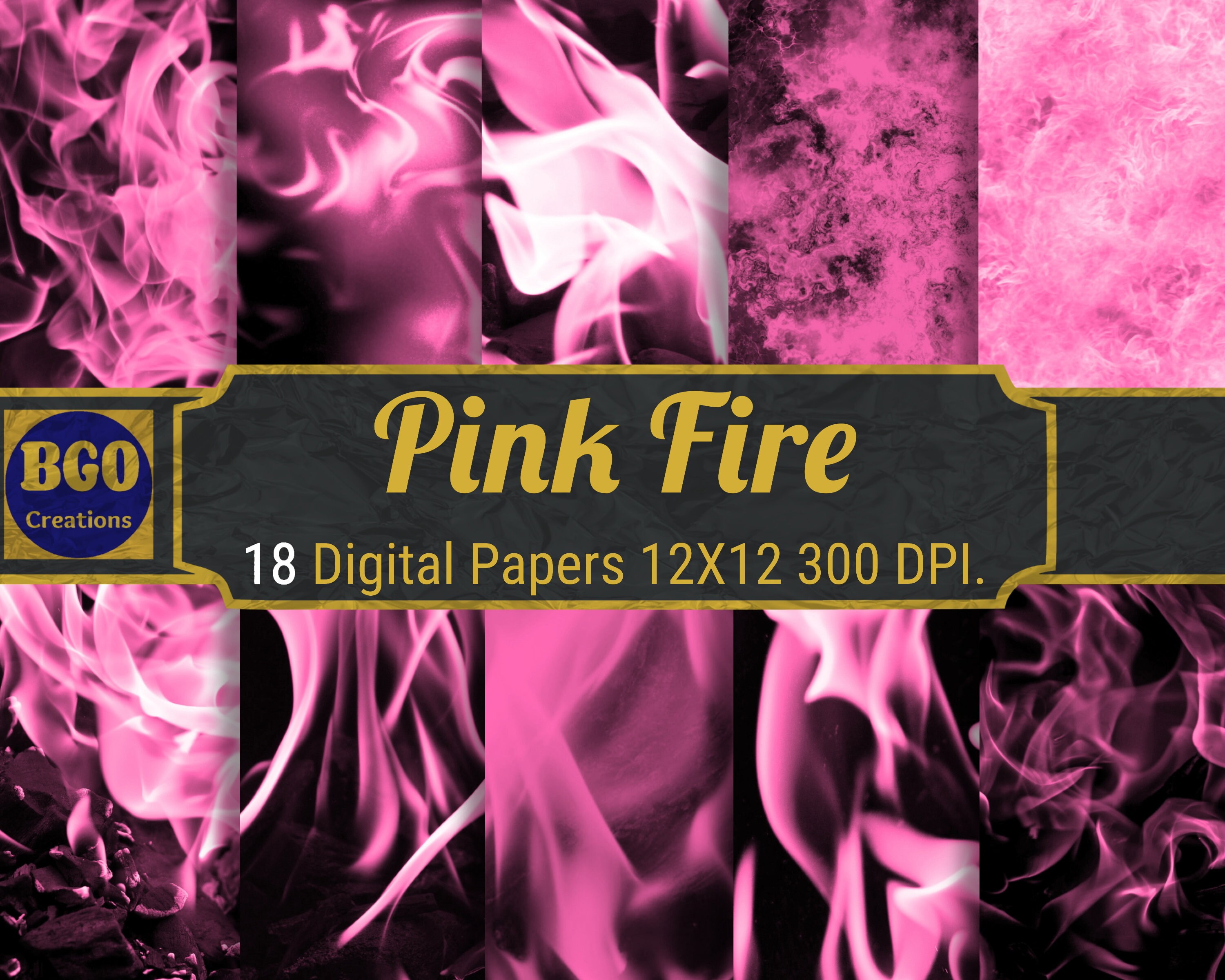 Pink Fire Digital Paper Pack 18 Textured Scrapbooking Pink - Etsy