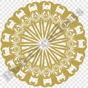 Gold Glitter Mandalas Bundle, 12 PNG Clipart Design Elements, Ornate ...