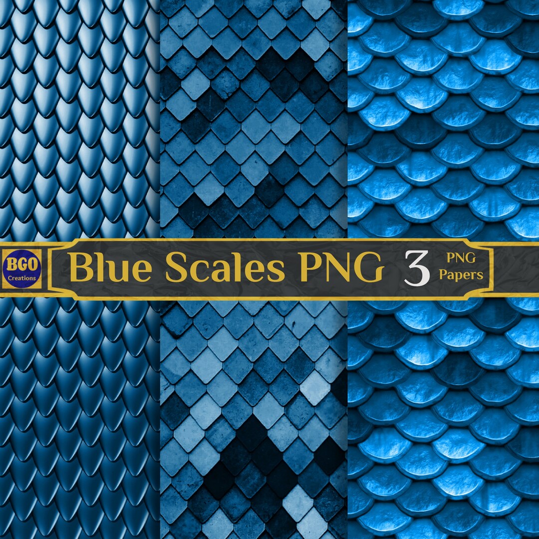 Blue Scales Digital Paper Pack, 3 PNG Photography Background Texture ...