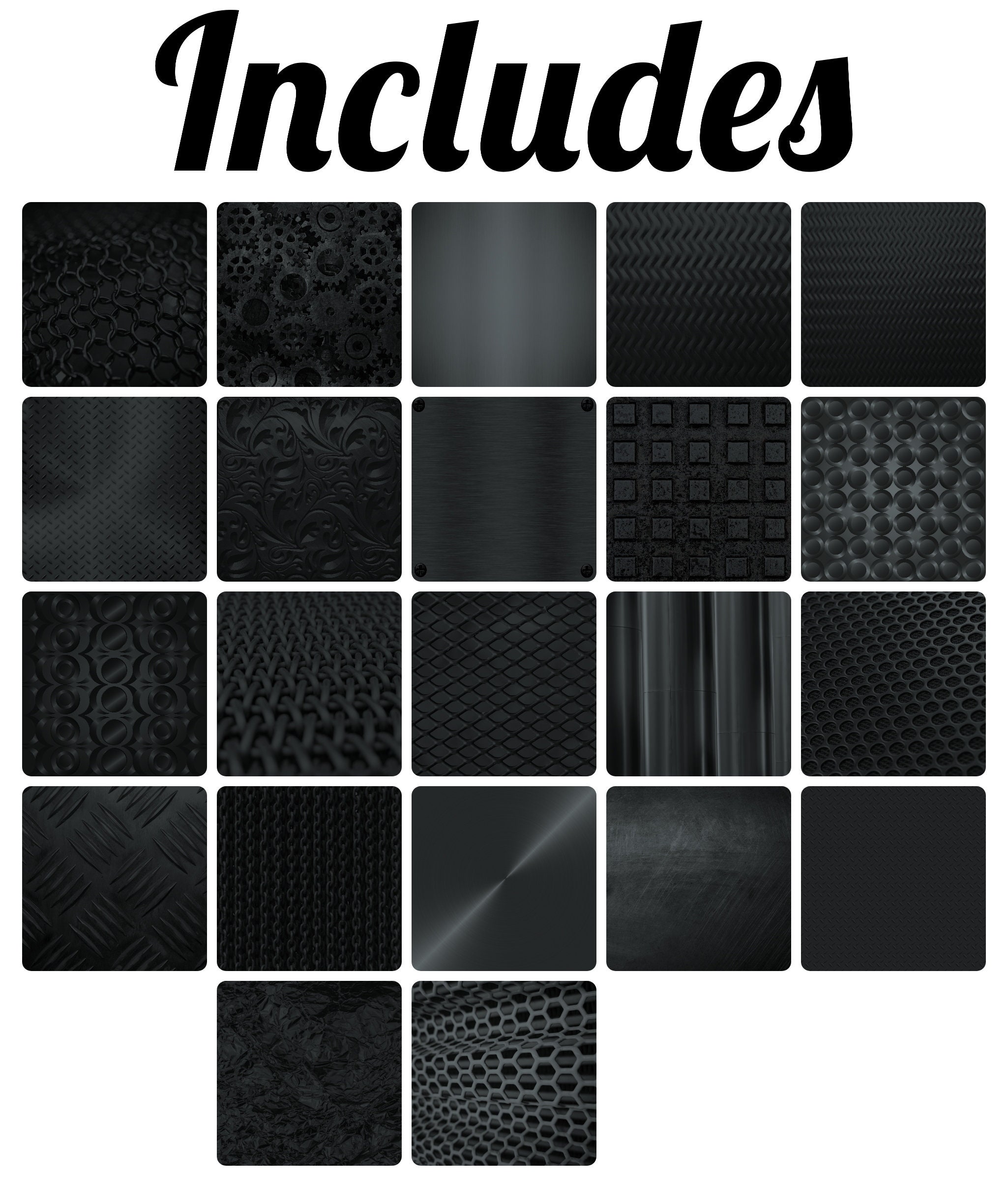 22 Onyx Metals PNG Digital Paper Pack PNG Papers Black - Etsy