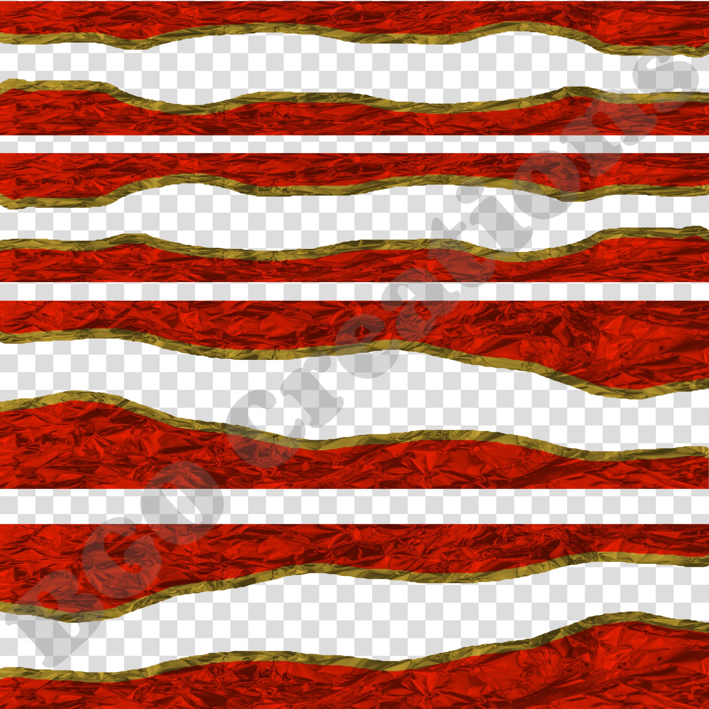 Scarlet Foil Borders, 16 Red & Gold Foil Borders, PNG Wave Borders ...