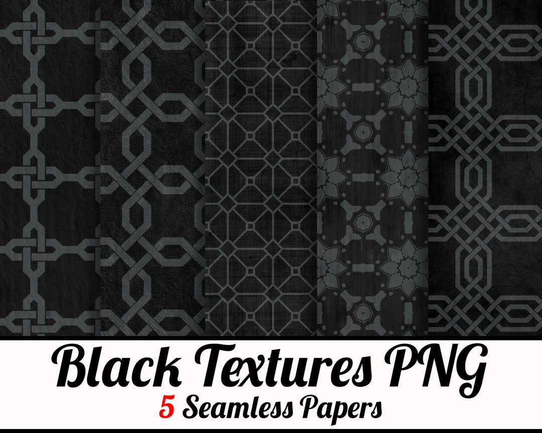 Seamless Black Textures PNG Digital Paper Pack 5 Photography - Etsy