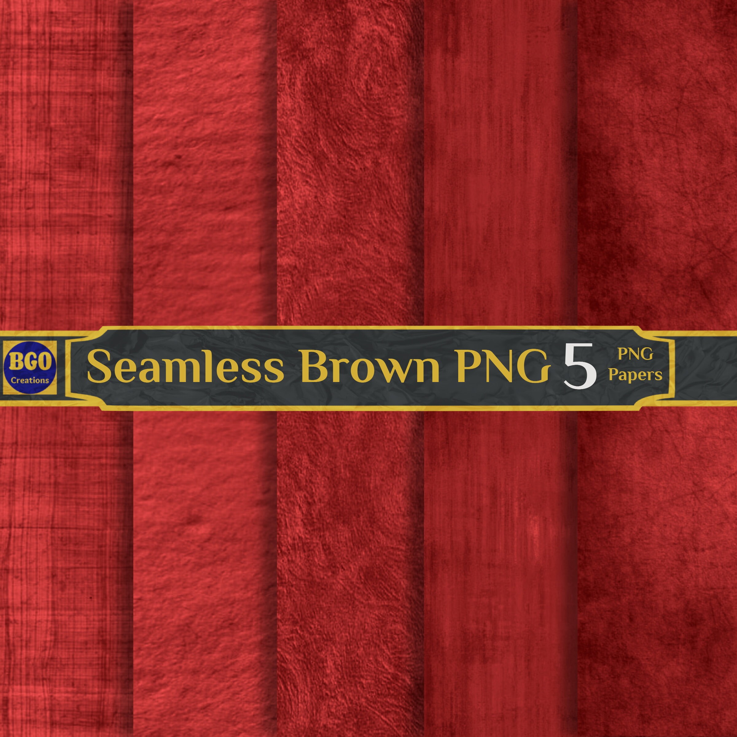 Seamless Distressed Brown Textures PNG Digital Paper Pack, 5 ...