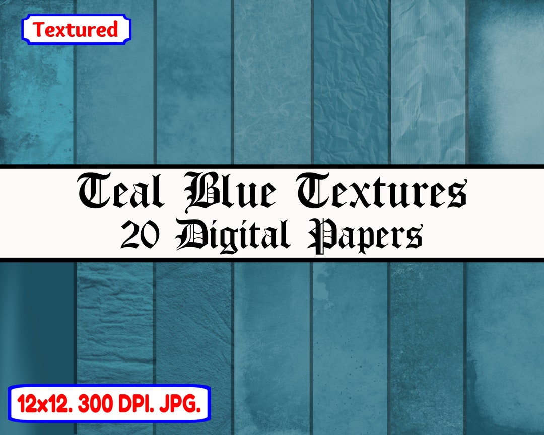 Distressed Teal Blue Digital Paper Pack 20 Blue Teal Textures - Etsy