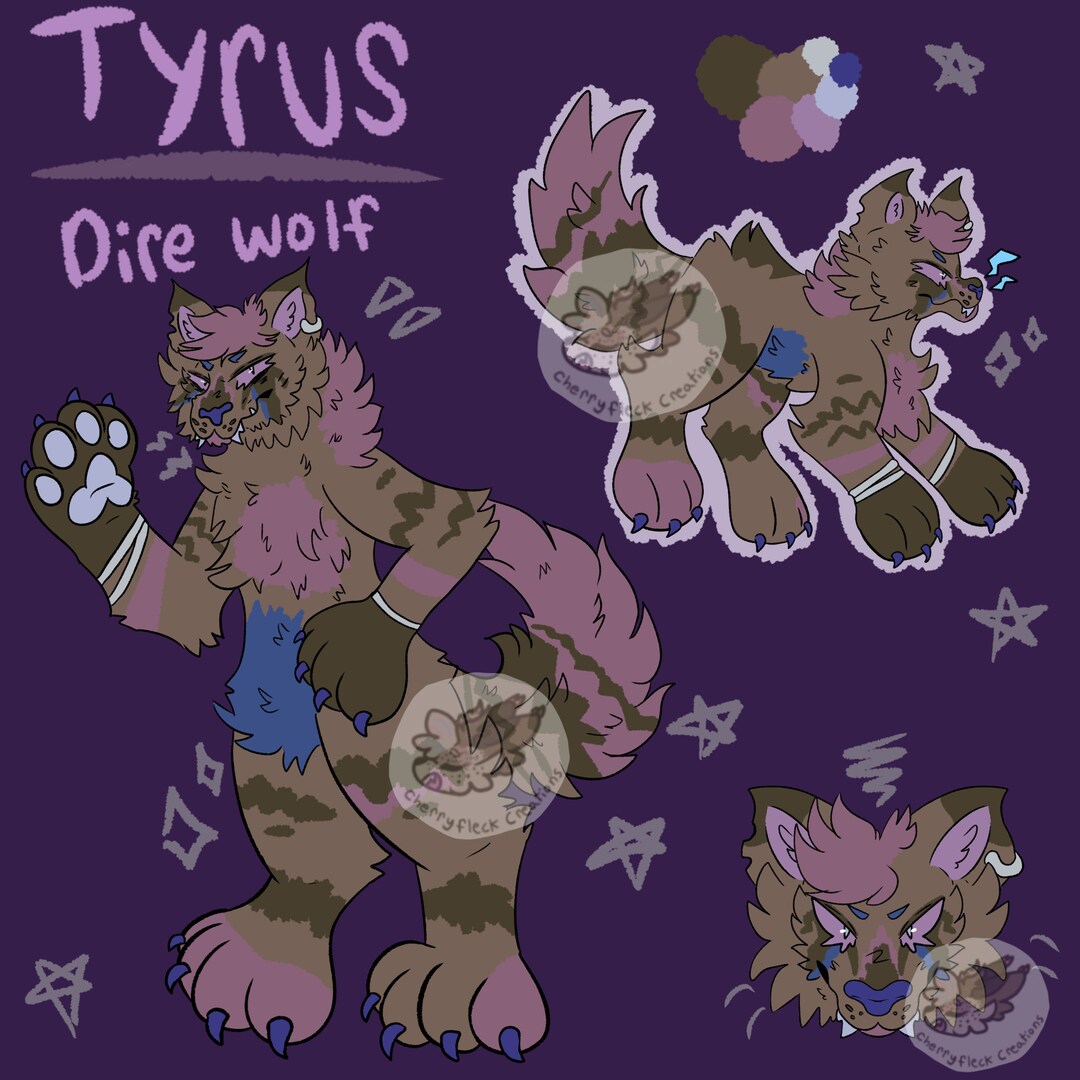 Furry Fursona Dire Wolf Adoptable Design tyrus - Etsy