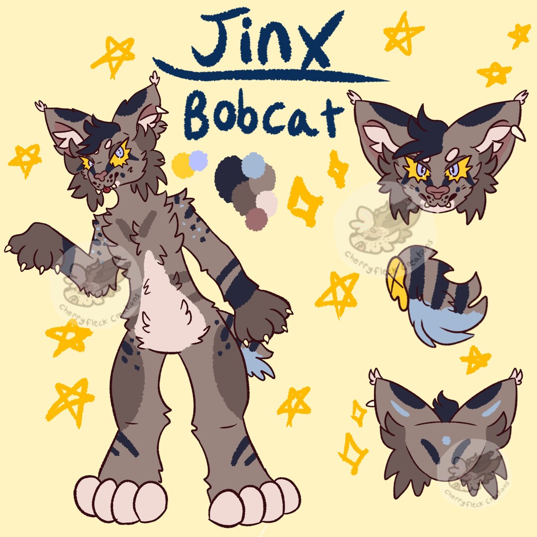 Furry Fursona Bobcat Adoptable Design “jinx” - Etsy