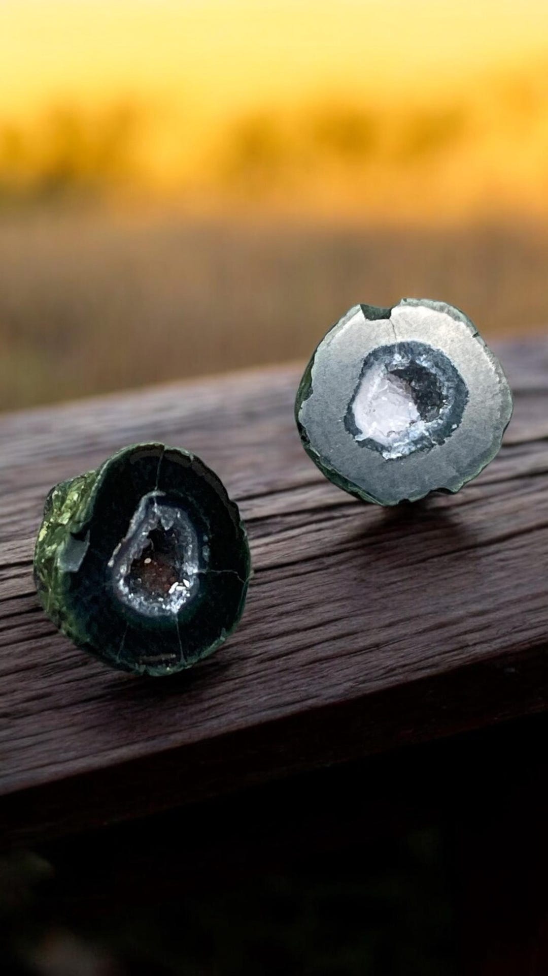 Pair of Mini Tabasco Geodes – Rough Sawn Baby Geodes – ~10 Mm – Origin ...
