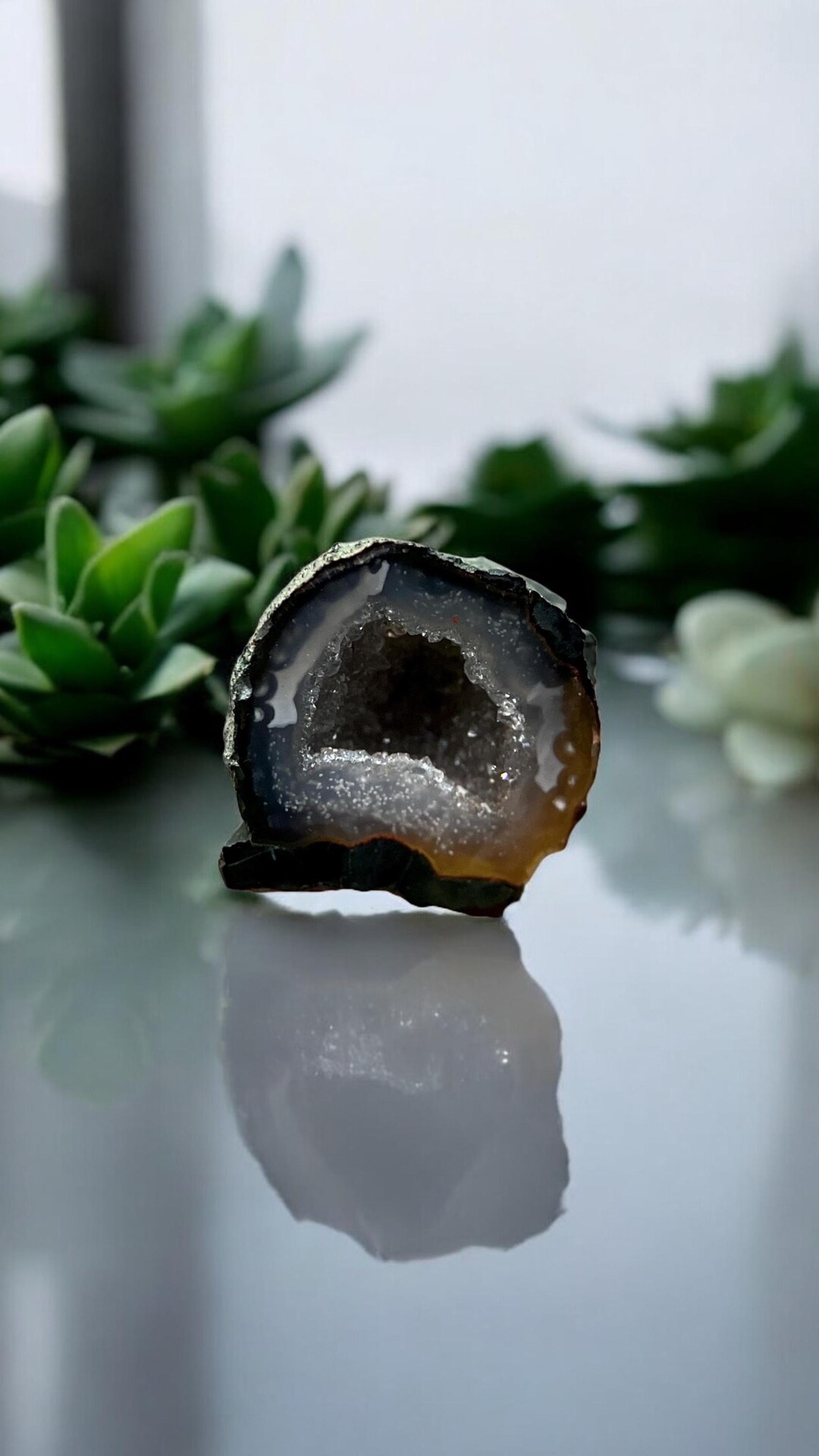 Half Baby Geode – Raw, Sawn and Polished, 12 Mm – Tabasco, Mexico ...