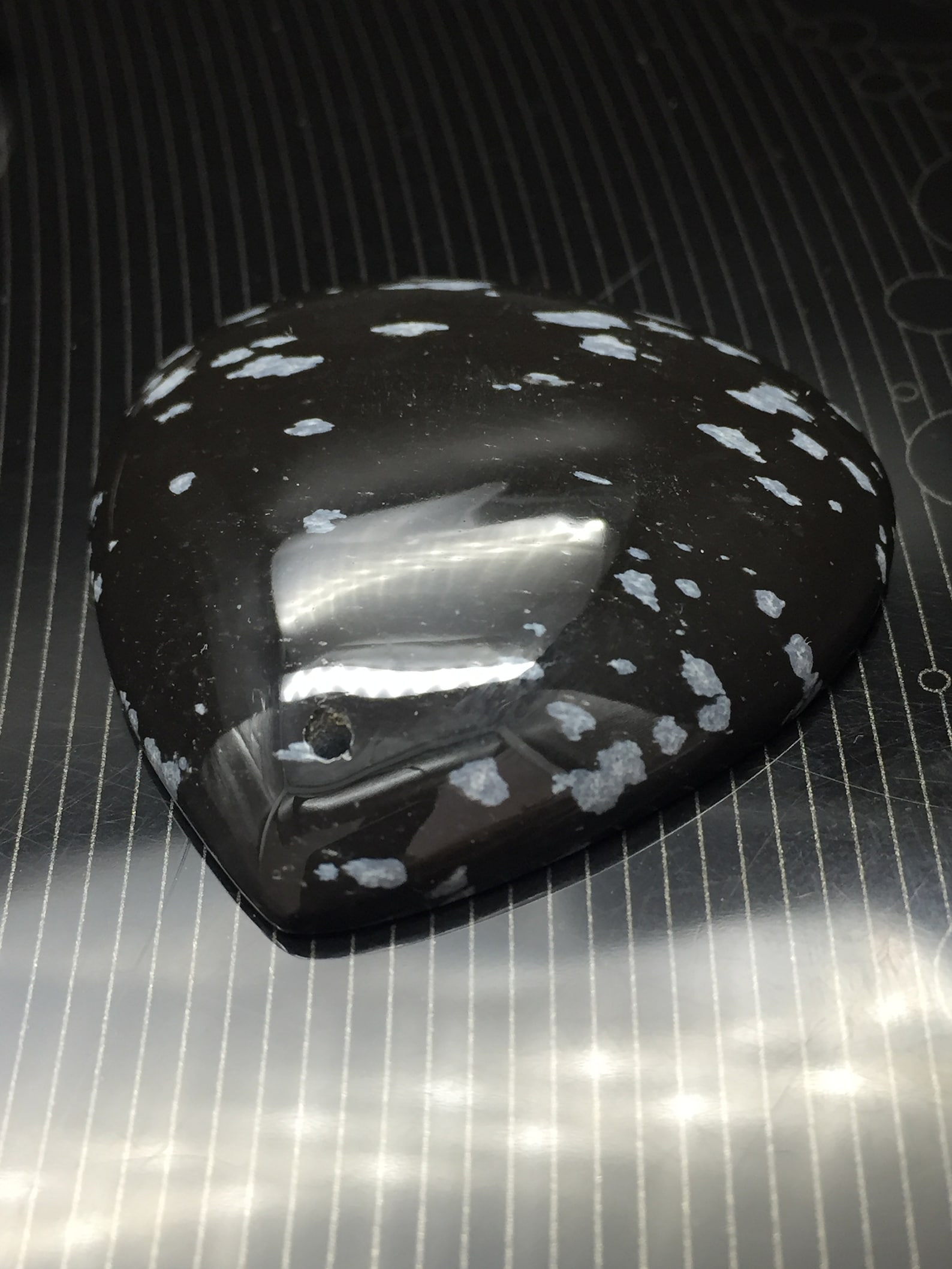 Obsidian flake cut and pierced in France about 130 carats | Etsy