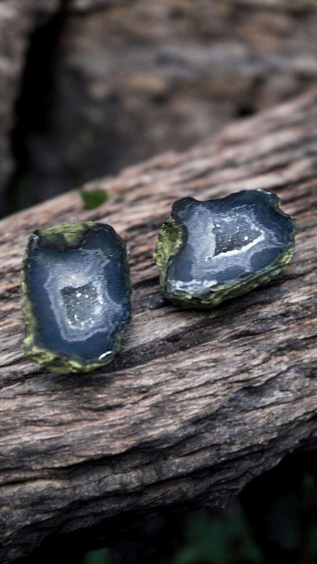 Pair of 12mm Mini Tabasco Geodes - Rough Sawn Baby Geodes - Origin ...